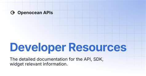 developer resources openocean apis