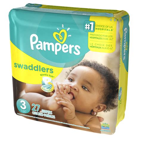 Pampers Swaddlers Diapers Size 3 27 Count Walmart