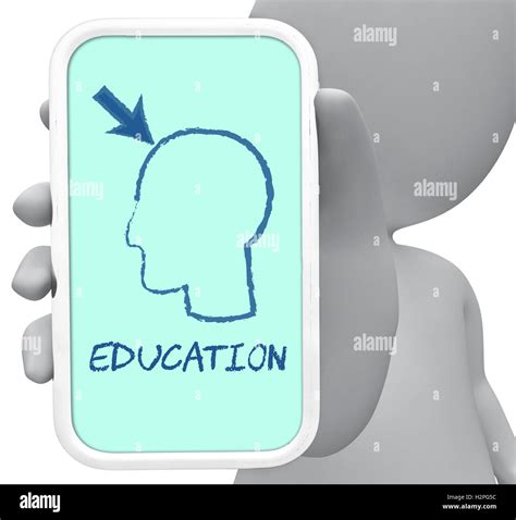Education Online Showing Studying And Development D Rendering Stock