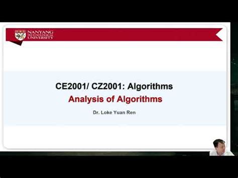 CE2001 CZ2001 Algorithm Lecture 2 YouTube