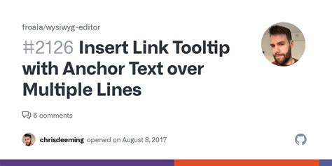 Insert Link Tooltip With Anchor Text Over Multiple Lines · Issue 2126 · Froalawysiwyg Editor