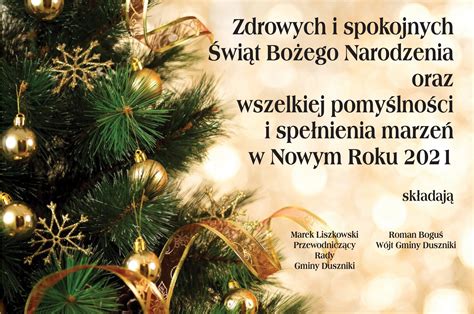 Urząd Gminy Duszniki Życzenia świąteczno noworoczne