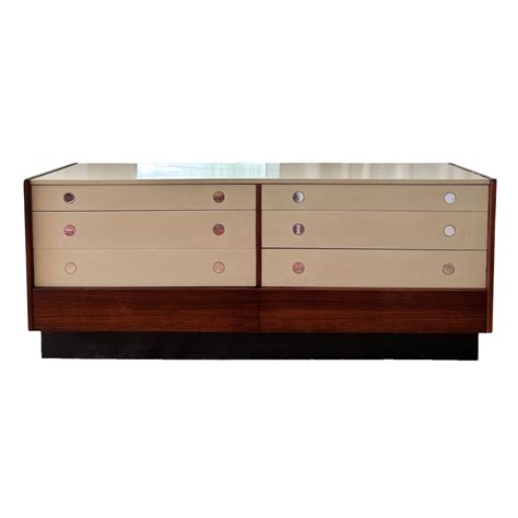 1970s Dyrlund Denmark Rosewood And Lacquer Double Dresser Moonpool Modern