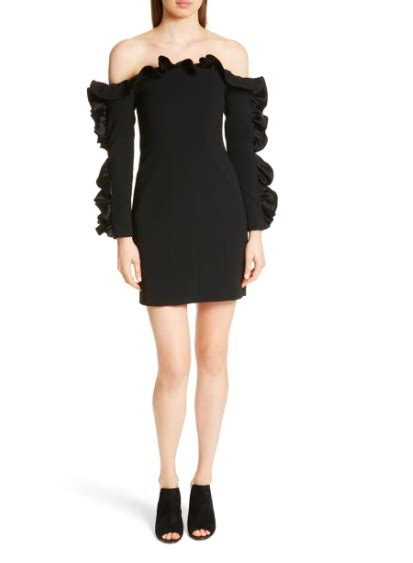 Teresa Giudices Black Ruffle Dress Big Blonde Hair