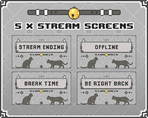 Black Cat Stream Package For Twitch Channel Set Up Cute Etsy