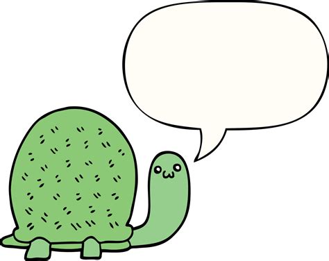Cute Cartoon Turtle And Speech Bubble 10623191 Vector Art At Vecteezy