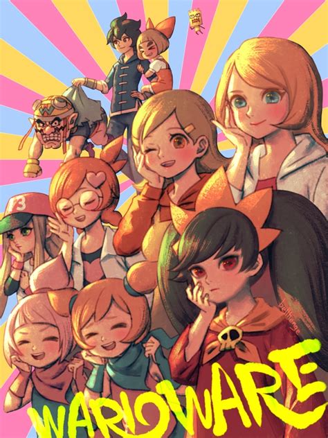 Ashley Wario Mona Penny Crygor Ana And 6 More Warioware Drawn By