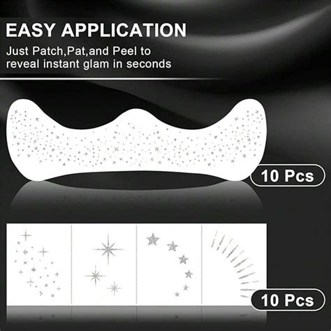 Glitter Freckles Face Tattoo 20pcs Glitter Freckles Silver Face