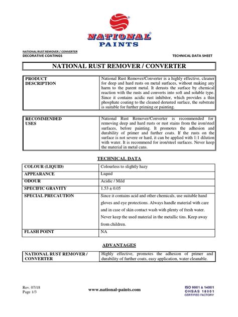 rust remover national pdf
