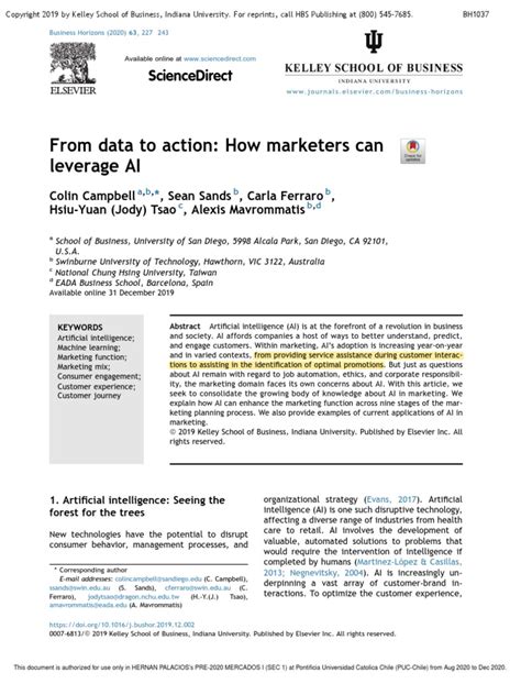 From Data To Action How Marketers Can Leverage Ai Pdf Artificial Intelligence Intelligence