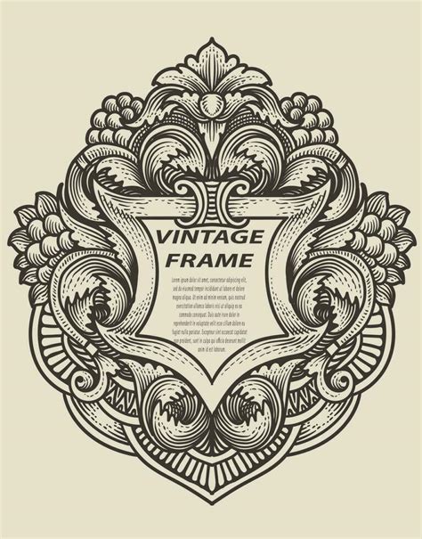 Isolated Frames In Baroque Antique Style Engraving Ornament Frames