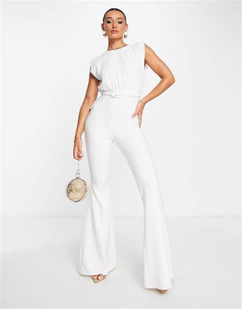 Asos Design Combinaison Ceinturée évasée Avec Partie Supérieure En