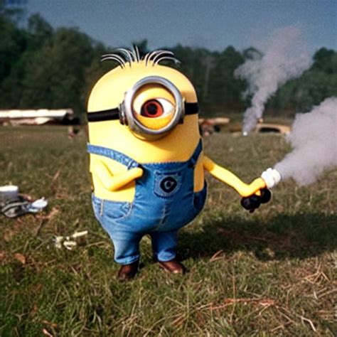Krea Ai Photograph Of Minion From Despicable Me Smoking A