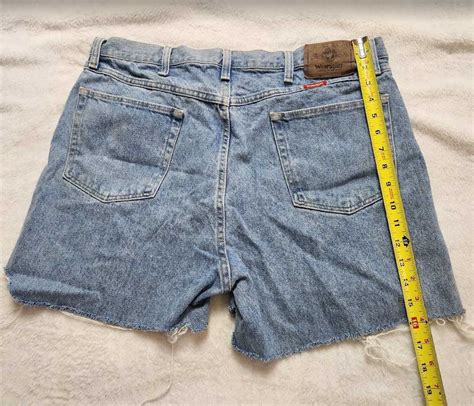 Mens 38 Wrangler Cut Off Jorts Jean Shorts Gem