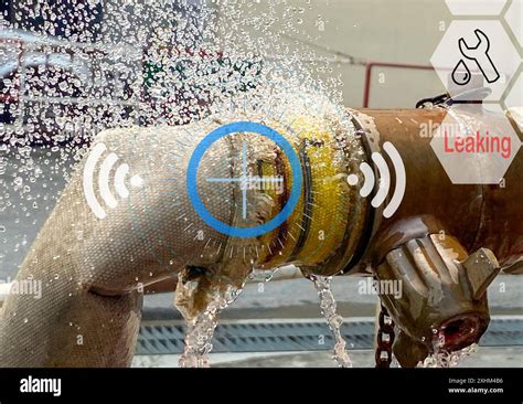 Water Leak Sensor Alert Smart Water Sensor Can Automatically Shut Off A Solenoid Valve Stock