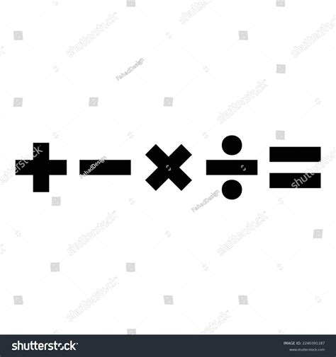 Basic Mathematics Symbols Arithmetic Operations Plus Stock Vector