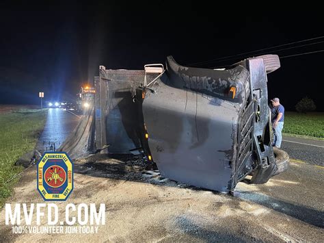 Operator Injured After Loaded Asphalt Dump Truck Overturns In Helen