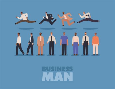 행복 한 사업가 카드 프리미엄 벡터