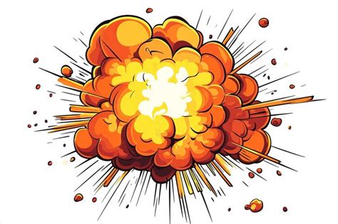 cartoon fireball explosion a large comic style blast premium ai
