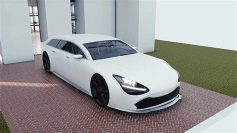 3d Model Blender Eevee Brandless Extended Wheelbase 4 Door Wagon Vr Ar Low Poly Cgtrader