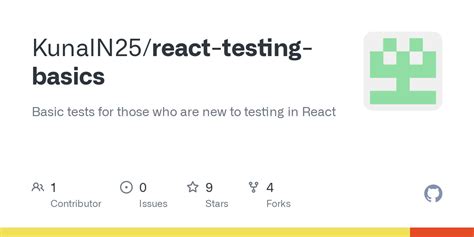 Github Kunaln25react Testing Basics Basic Tests For Those Who Are