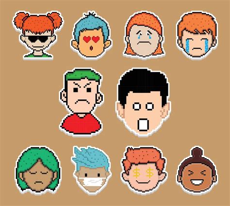Pixel Art Sticker Emoji Design 23032878 Vector Art At Vecteezy