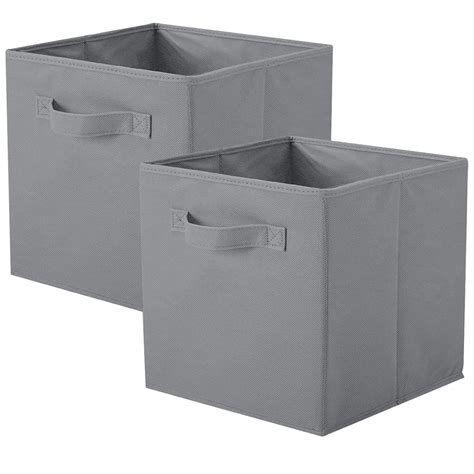 Yoytoo 11 Foldable Fabric Storage Cube Bins 2 Pack Gray Shelf