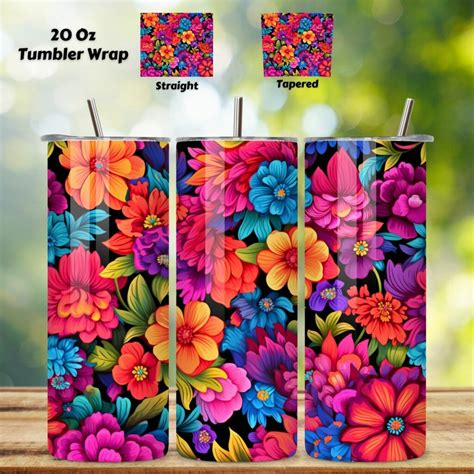 Fiesta Bloom Tumbler Wrap Seamless Png Wrap 3d Tumbler Wrap Tumbler