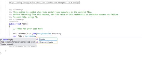 Sql Server Variables Not Generated In Script Task Stack Overflow
