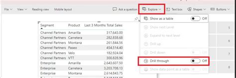 left button drill through not working after publis microsoft