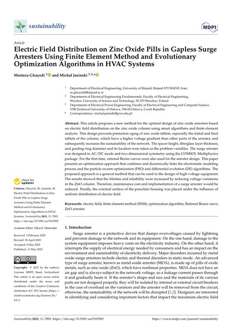 PDF Electric Field Distribution On Zinc Oxide Pills In Gapless Surge