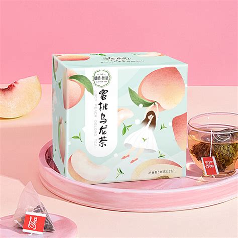 花茶包装效果图蜜桃桂花乌龙陈橘普洱茉莉花茶玫瑰红茶平面包装白先笙原创作品 站酷zcool