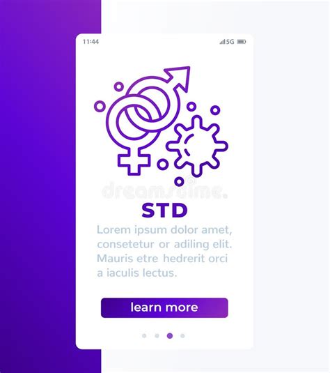 Sexual Transmitted Disease Std Banner Design Stock Vector