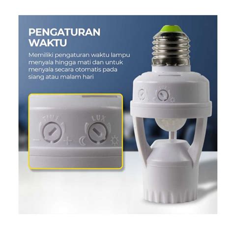 Jual Sensor Gerak Socket Lampu Fitting E27 Pir Motion Led Lamp Light