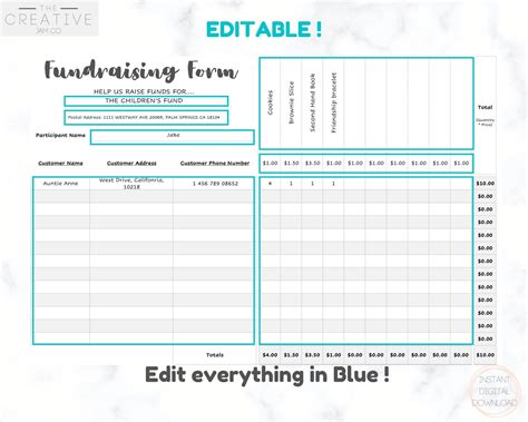 Fundraiser Order Form Template Excel