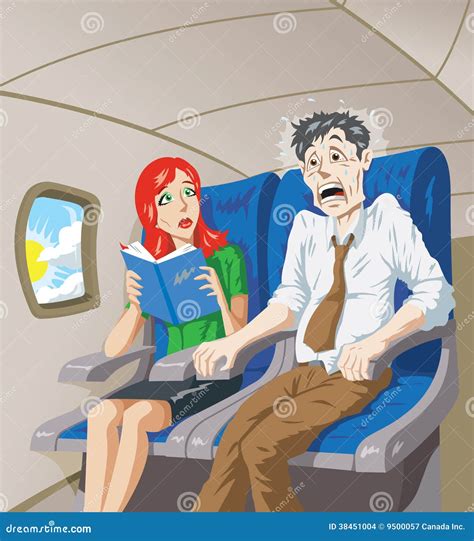 Scared Of Flying Stock Vector Illustration Of Worrying 38451004