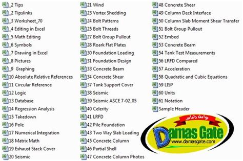 engineering with the spreadsheets by asce شيتات اكسل excel
