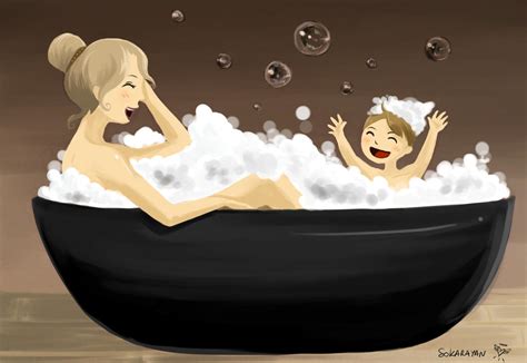 Mother And Son Taking A Bath By Sokarayan On Deviantart