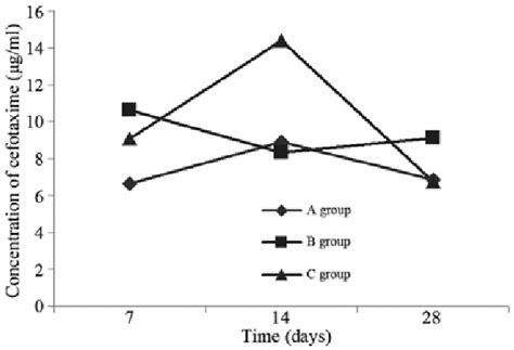 Line Chart Of The Cefotaxime Concentration In The Bronchoalveolar
