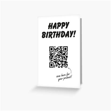 Qr Code Birthday Card White Rick Astley Never Gonna Give You Up