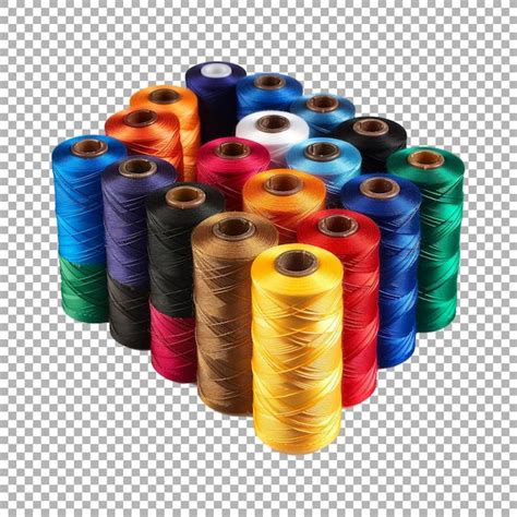 Premium PSD Stack Pf Threads On Transparent Background Ai Generated