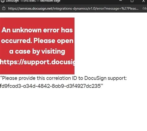 Error Connecting Docusign Platform To D365 Crm Community
