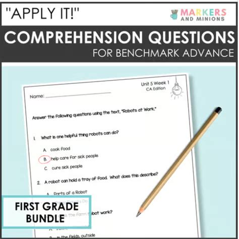 Apply It Comprehension Questions For Benchmark Advance First Grade
