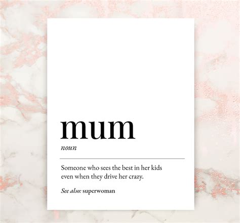 Mum Definition Printable Art Mum T Mum Printable Wall Etsy