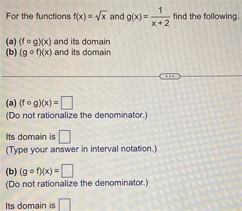[answered] 1 For The Functions F X X And G X A Fog X And Its Domain B Kunduz
