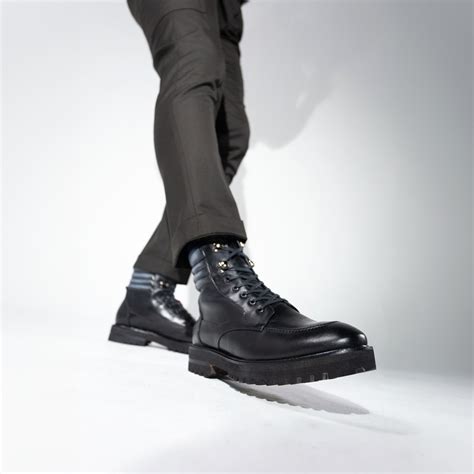 Rocco Boot Black Patina Handmade Leather Italian Shoes For Men Gardnt