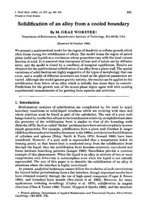 Pdf Solidification Of An Alloy From A Cooled Boundary Dokumentips