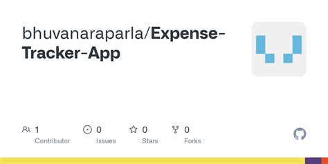 Github Bhuvanaraparla Expense Tracker App