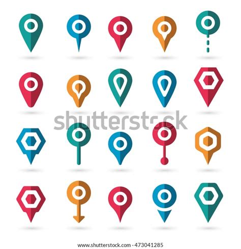 Vector Colorful Map Pointer Icons Set Stock Vector Royalty Free Shutterstock
