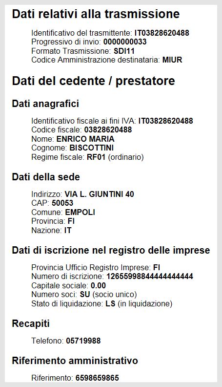 Esempio Gestione Tag Fattura Pa Xml Siglakb